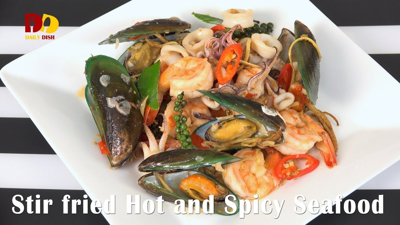 Stir Fried Hot and Spicy Seafood | Thai Food | Talay Pad Cha | ผัดฉ่า ...