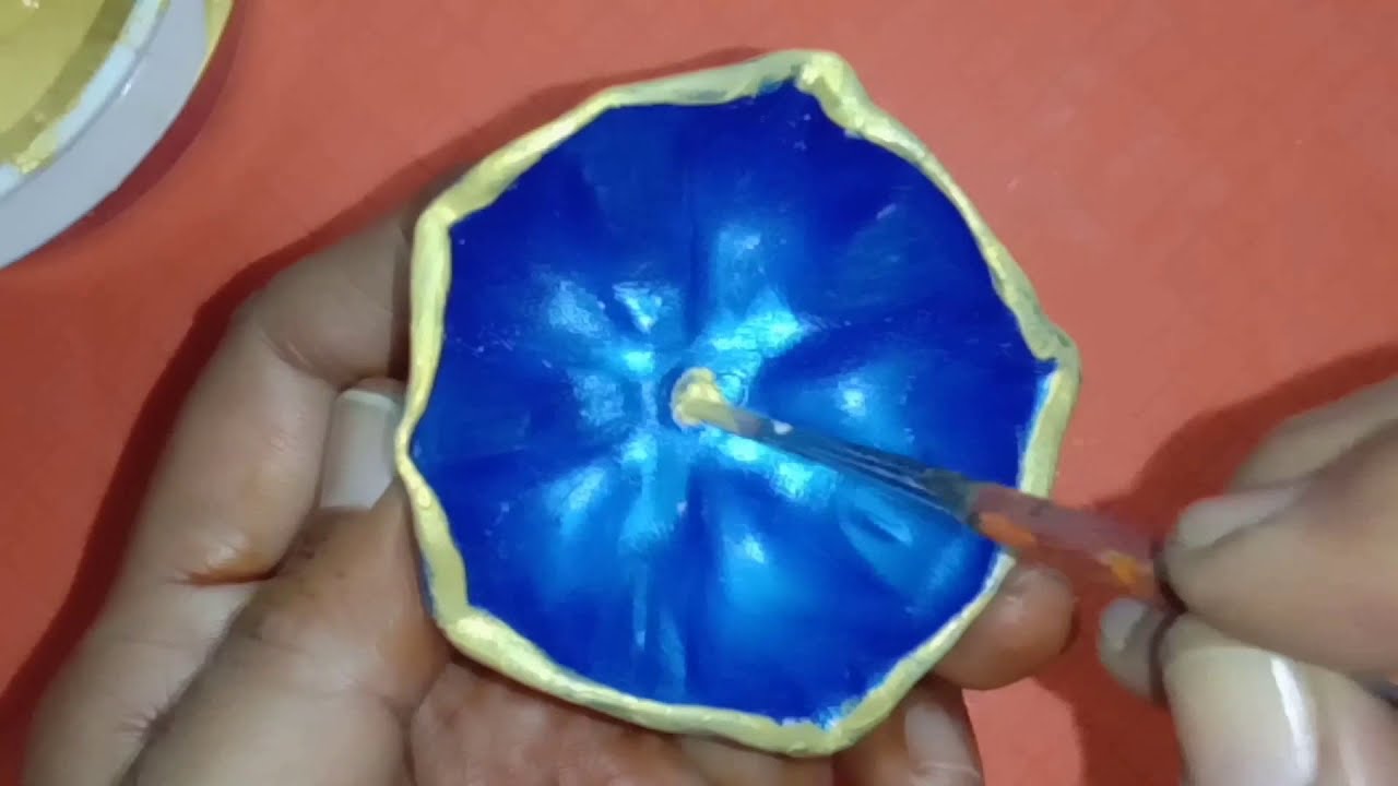 Diya making idea / Diya by air dry clay / Easy diya making idea for ...