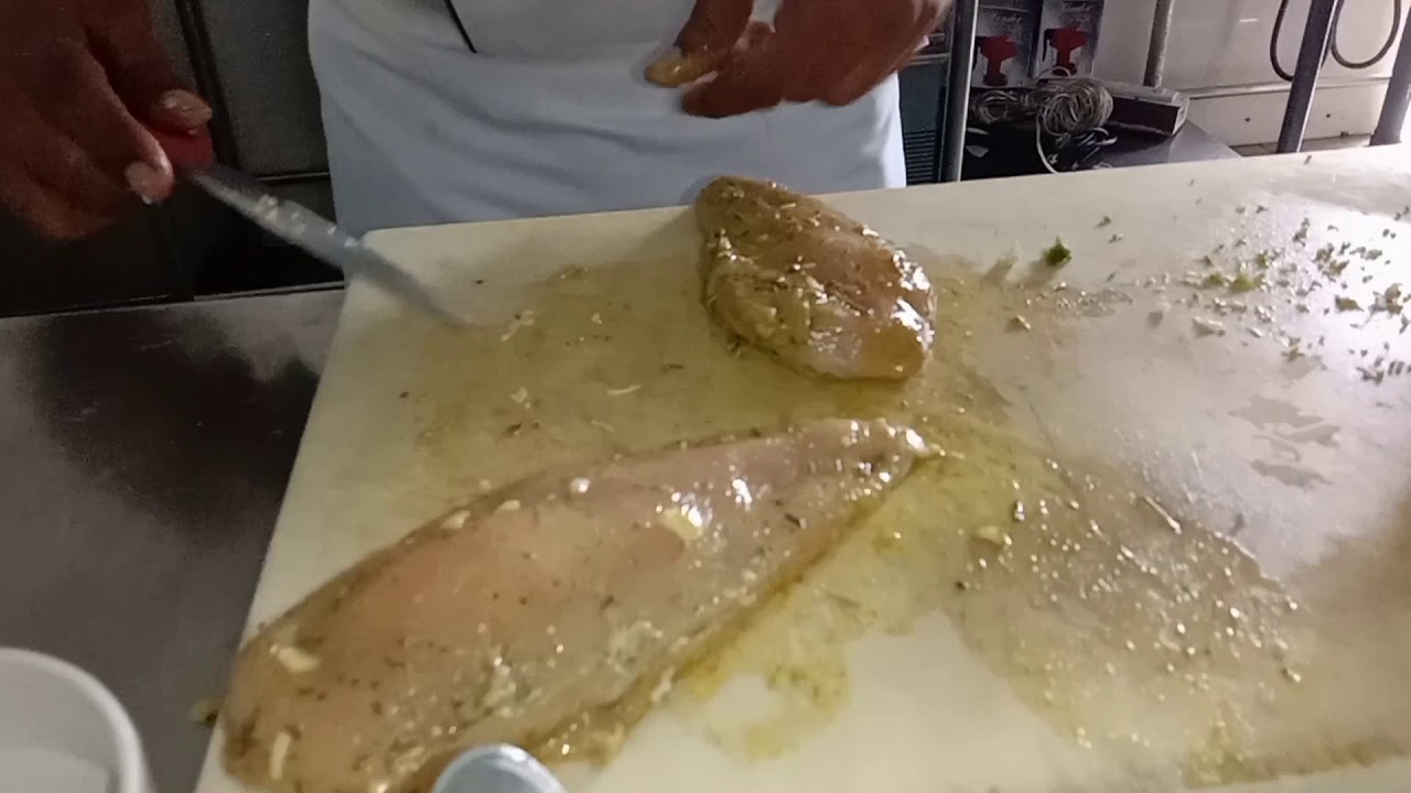 Stuffed Grilled Chicken ,Diced Vegetables Quenelles of Mashed Potatoes ...