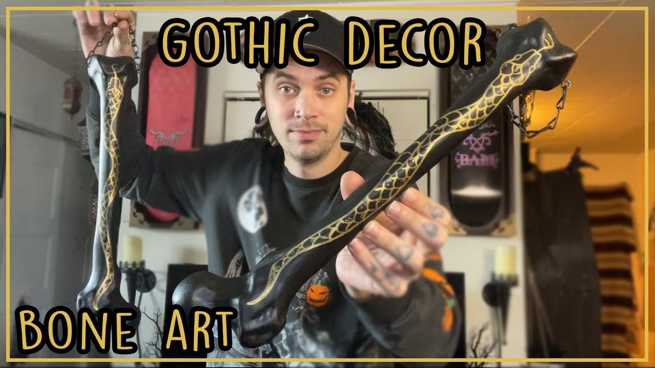 Making Gothic Home Decor | Bone Painting - YouTube
