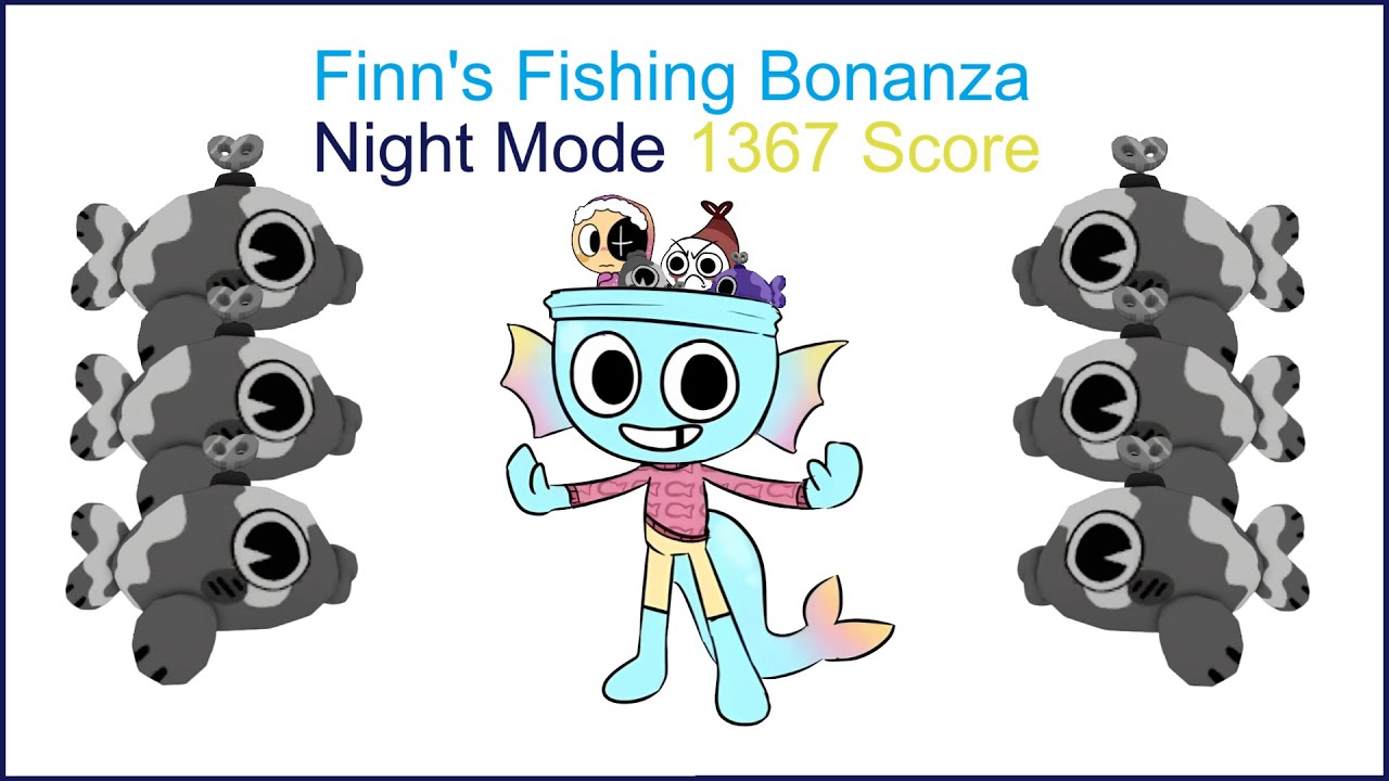 Finn's Fishing Bonanza 1367 Score (Night Mode) - Dandy's World - YouTube