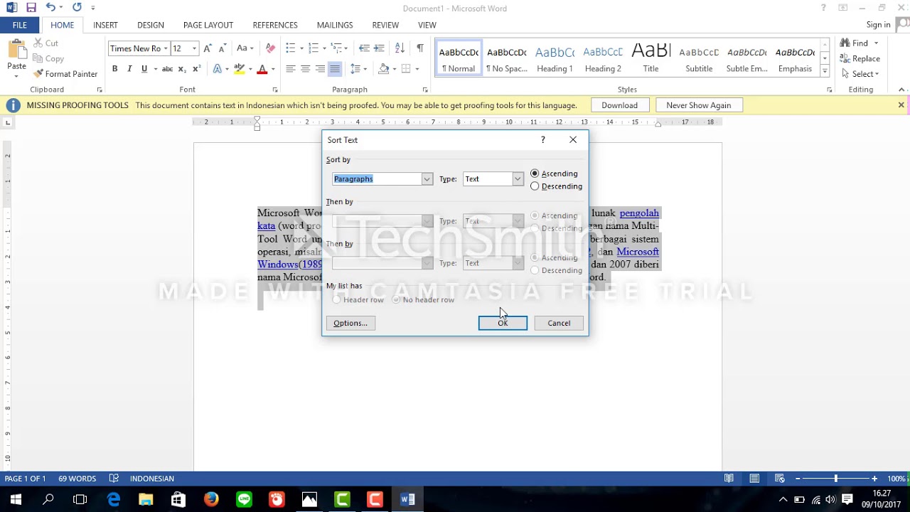 Tutorial Microsoft Word 2013 SETTING PARAGRAPH - YouTube