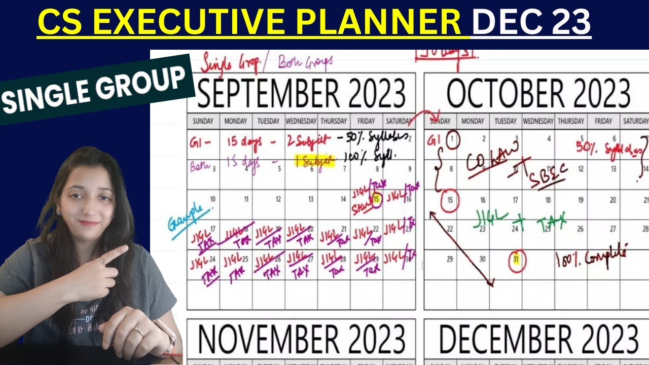 "Cracking CS Executive: | SINGLE GROUP | Your Ultimate Dec '23 Planner ...
