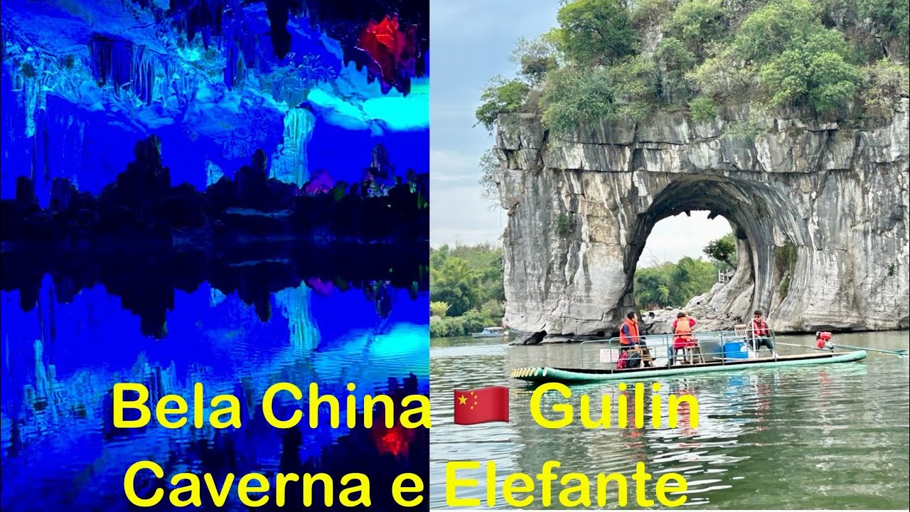 China Espetacular Caverna e Cidade de Guilin - #travel Reed Flute Cave ...