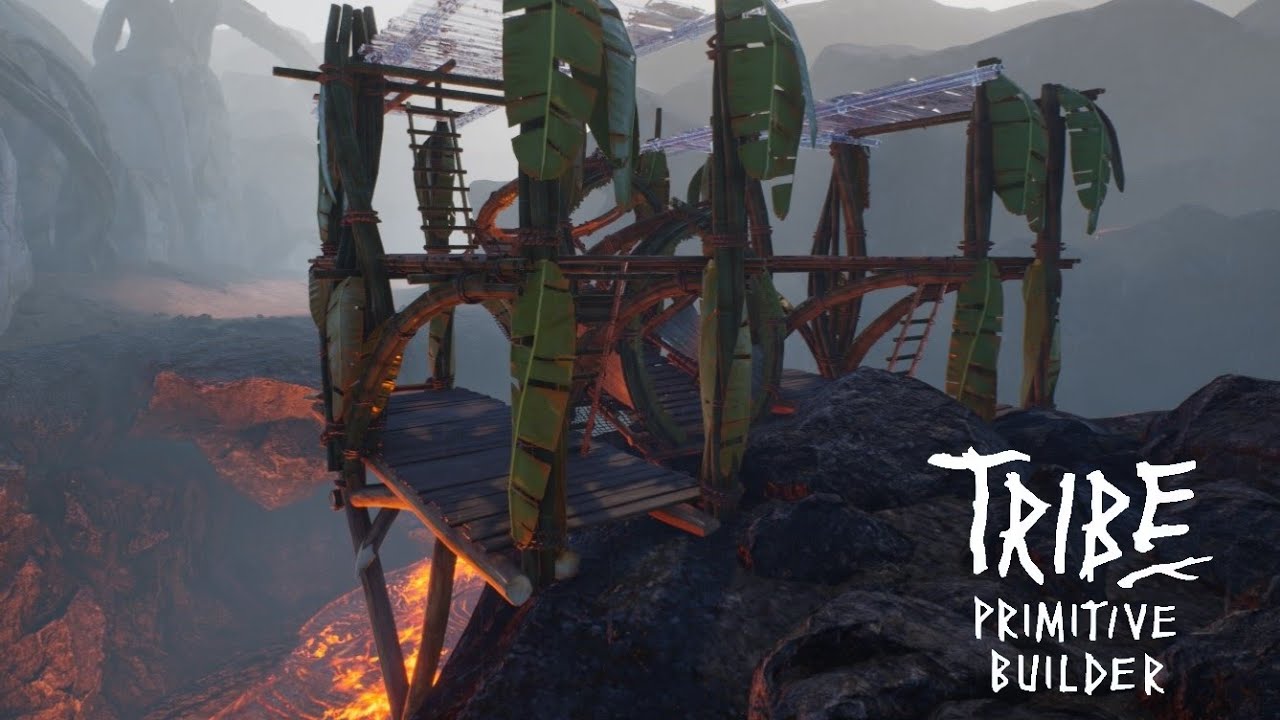 Beginning A Bridge Across Lava River ~ Tribe Primitive Builder - YouTube