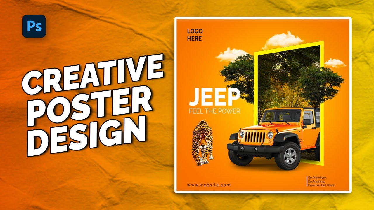How to make Vehicle Ad Design - Jeep Poster Design - Car Flyer Design ...