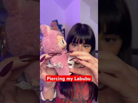 ASMR piercing my Labubu 😖 #asmr #shorts #comedy