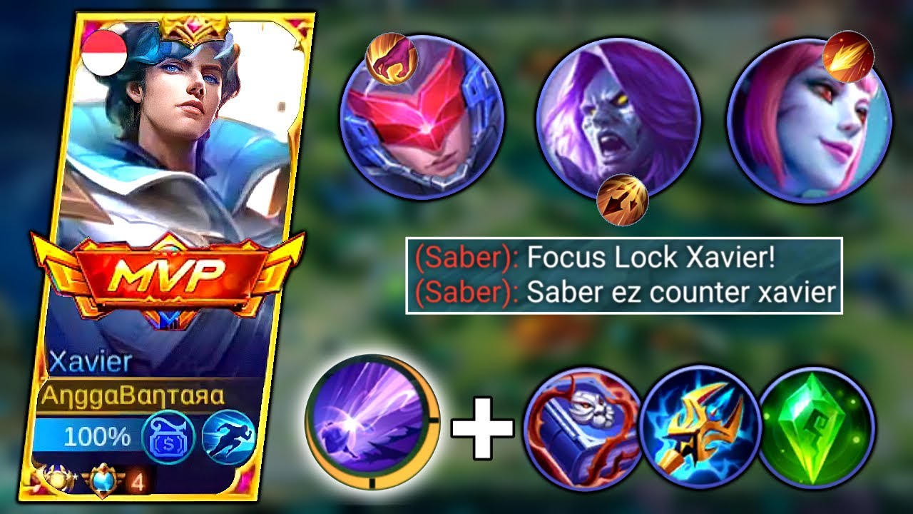 XAVIER TUTORIAL | How To Counter Meta Hyper Saber | Top Global Xavier - Angga Bantara | MLBB ...