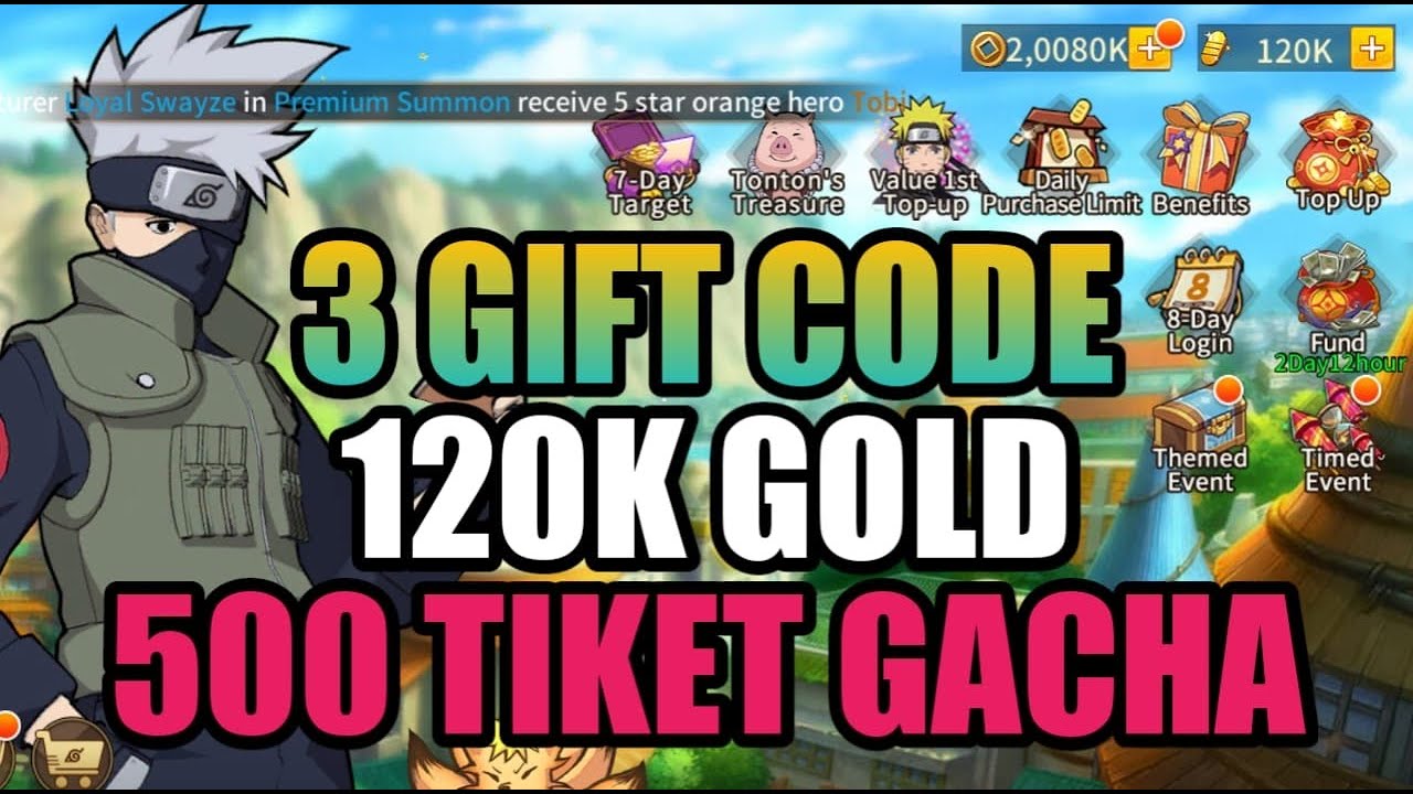 Game NARUTO MOBILE Terbaru ! 3 GIFT CODE, 120K GOLD, 1000x GACHA dan ...