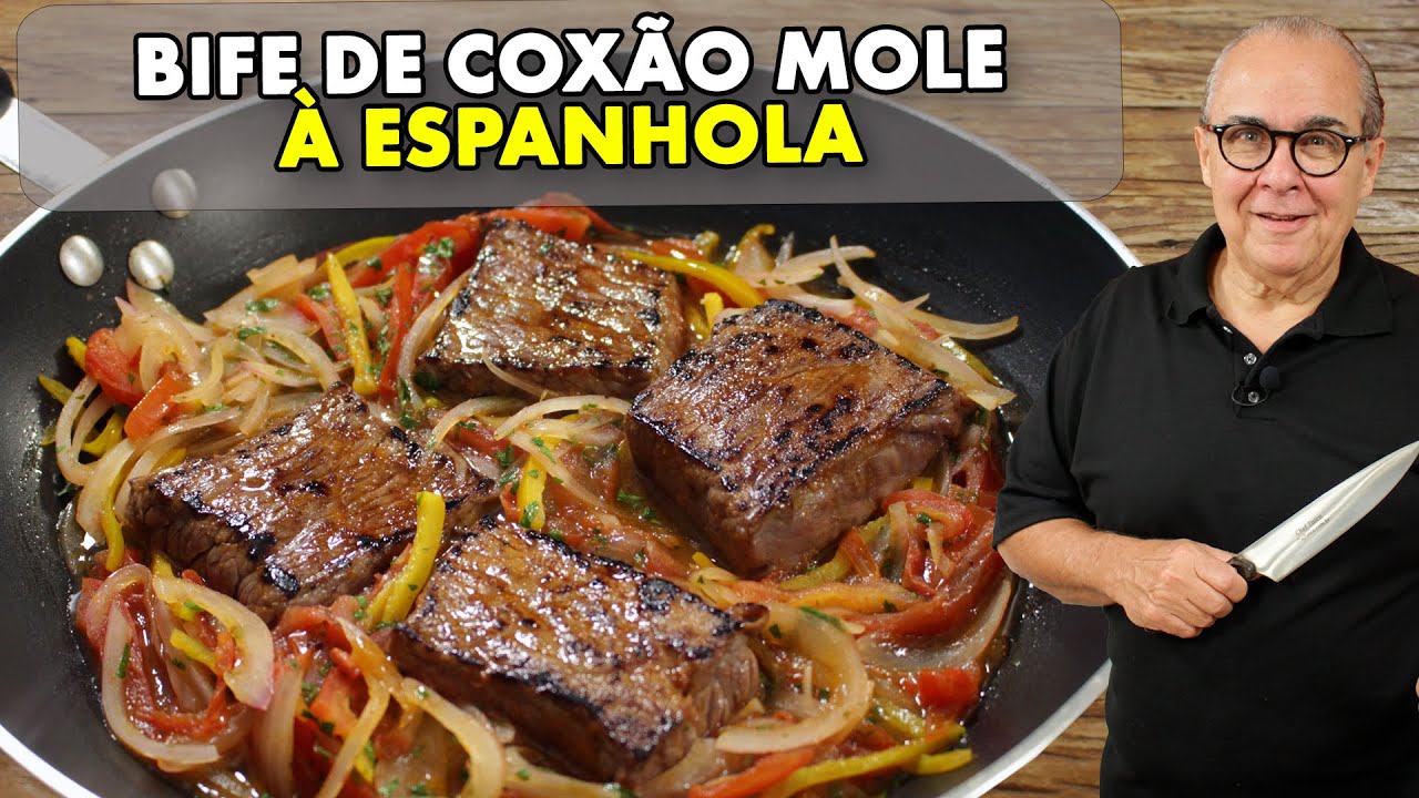 DELICIOSA RECEITA DE BIFE DE COXÃO MOLE COM PIMENTÃO E CEBOLA - YouTube