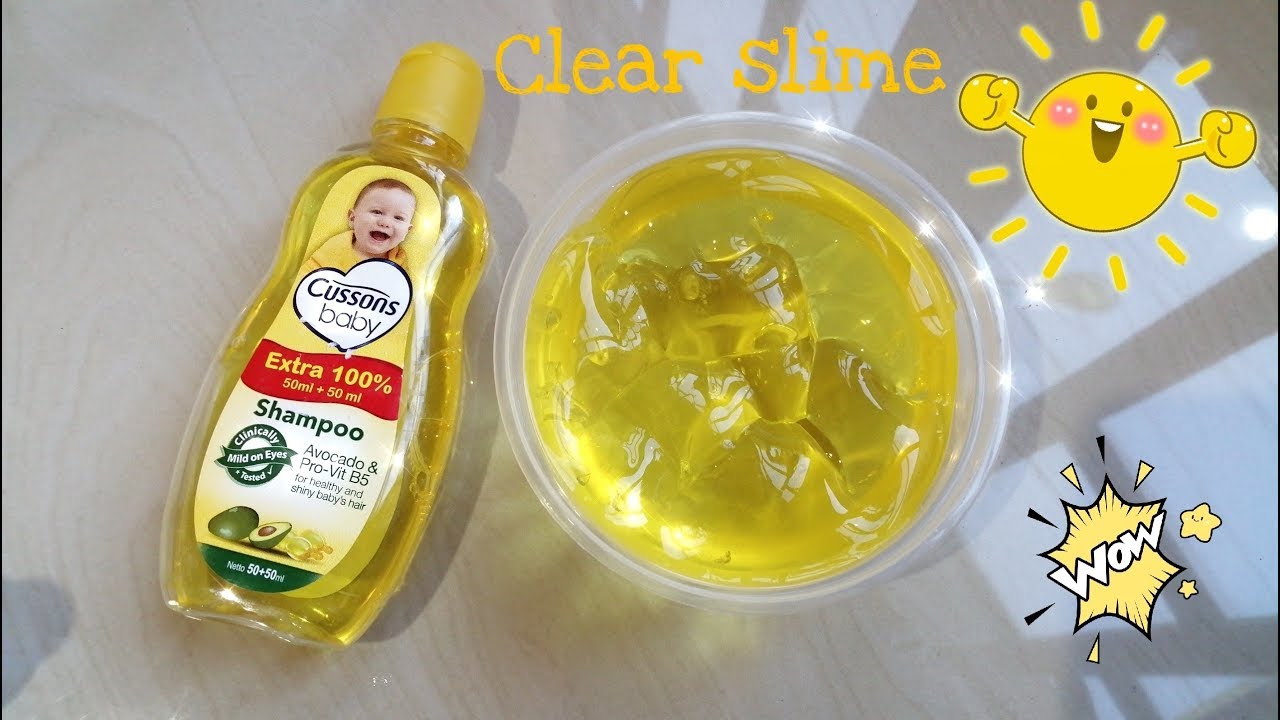 Cara membuat clear slime dari shampoo cussons baby - YouTube