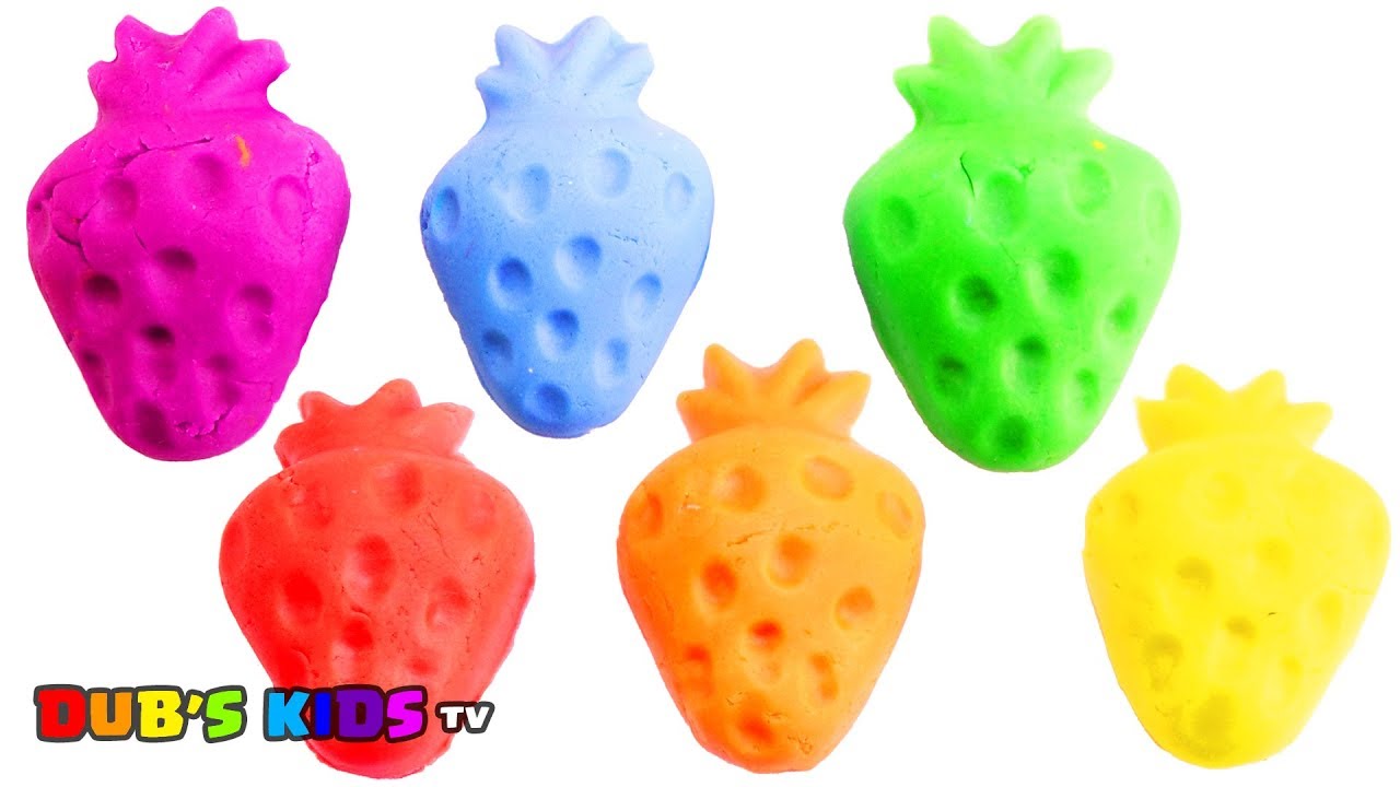 Learn Colors with Play Doh Strawberry Fruits For Kids - YouTube