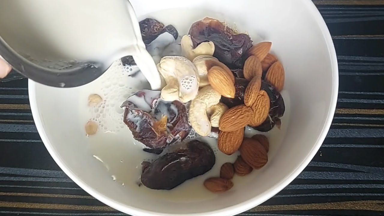 Add milk into dates and nuts, You will be surprised with the result ...
