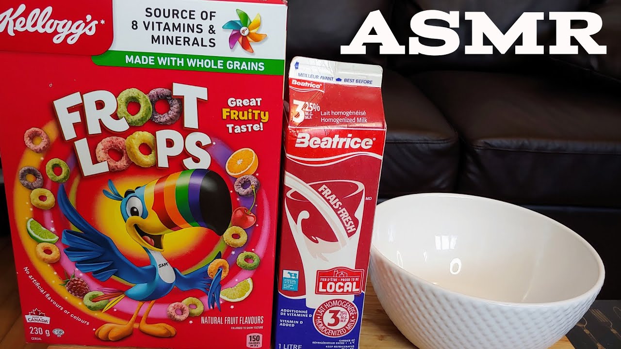 EARLY MORNING FROOT LOOPS ASMR CRUNCHY BREAKFAST CEREAL EATING SHOW ...