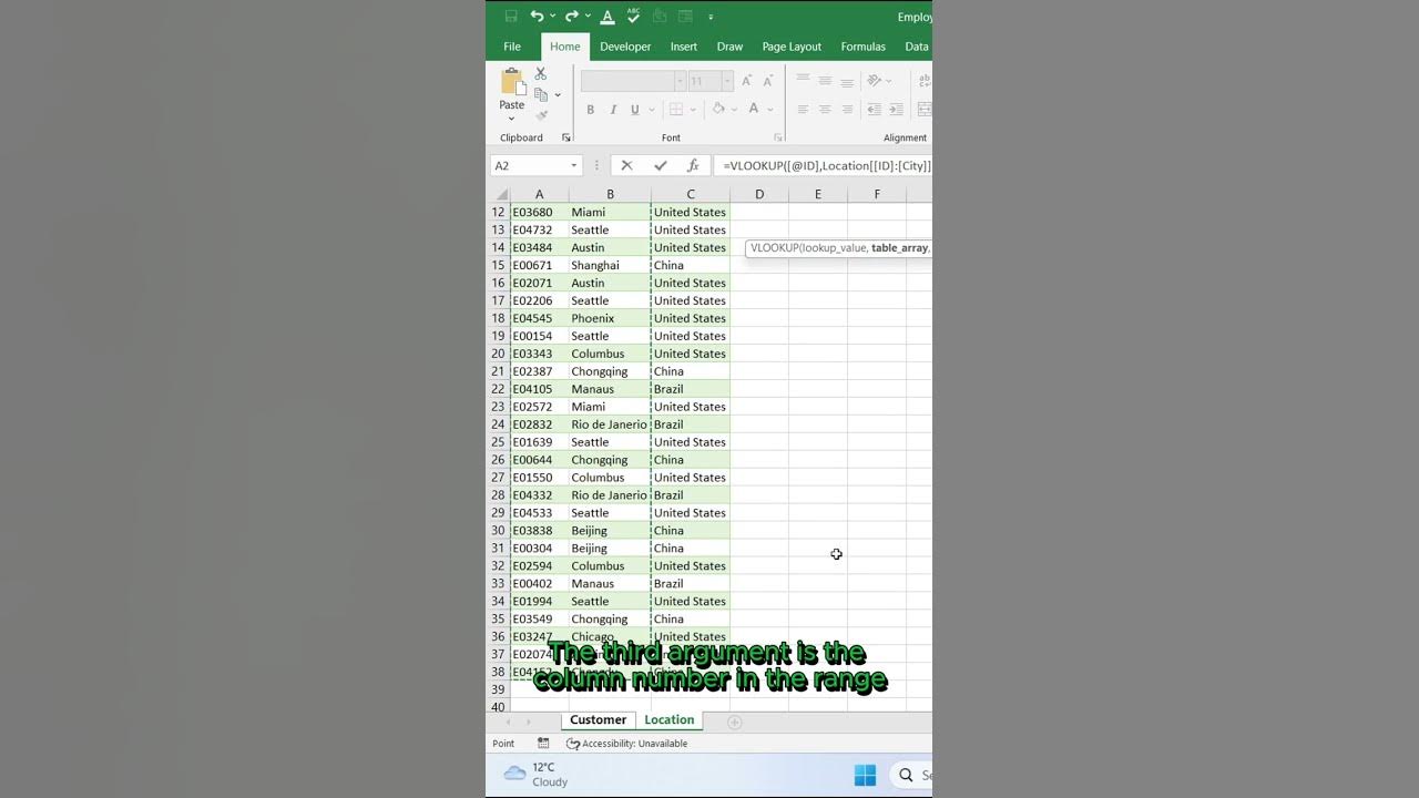 How To Use Vlookup In Excel Shorts Exceltutorial Exceltutorialforbeginners Youtube