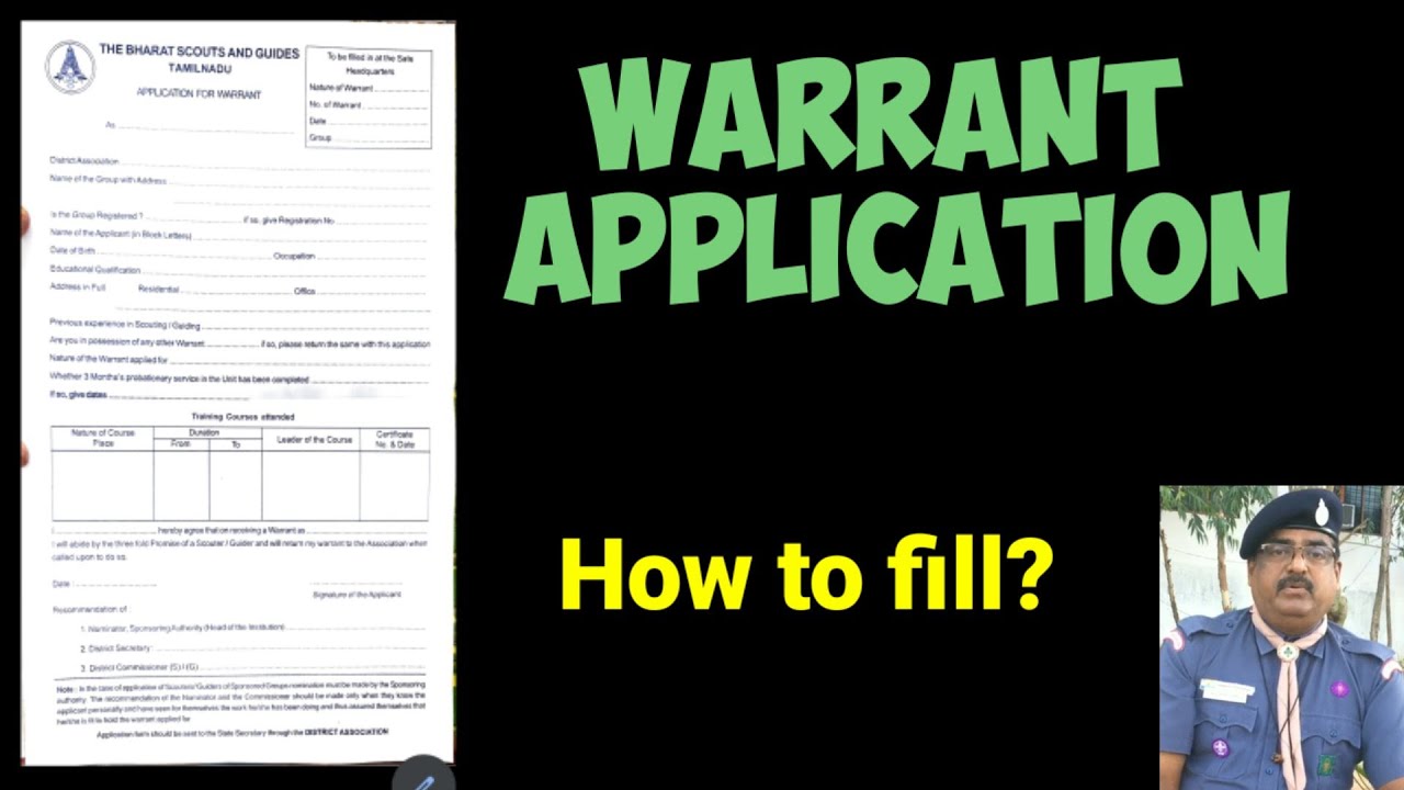 How to fill warrant application form - YouTube