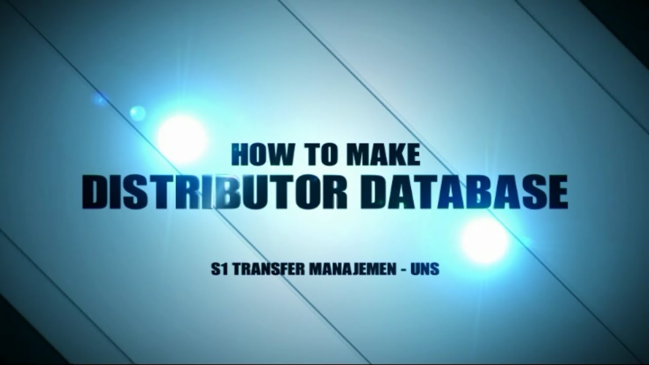 Tutorial Membuat Database Distributor - YouTube