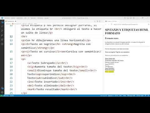 Sintaxis HTML y etiquetas de formato - YouTube