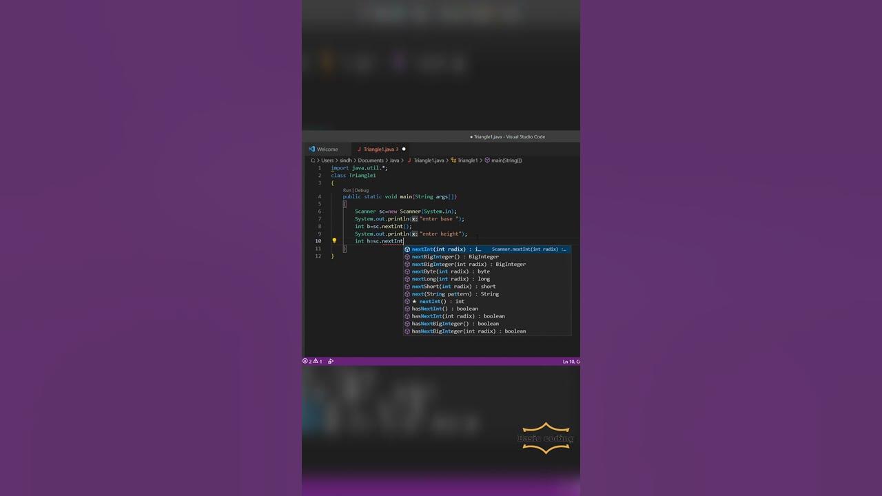 Program To Find Area Of The Triangle Java Program Programming Coding Codinglife Javascript