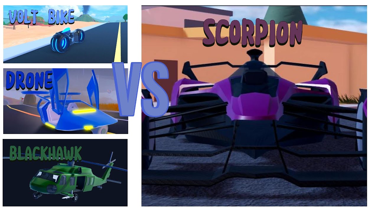 [Roblox Jailbreak]3 1million dollars car VS New Scorpion robbing power ...