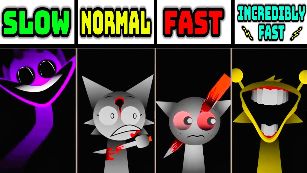 New! Incredibox Sprunki Phase 4 Horror (SLOW & NORMAL & FAST ...