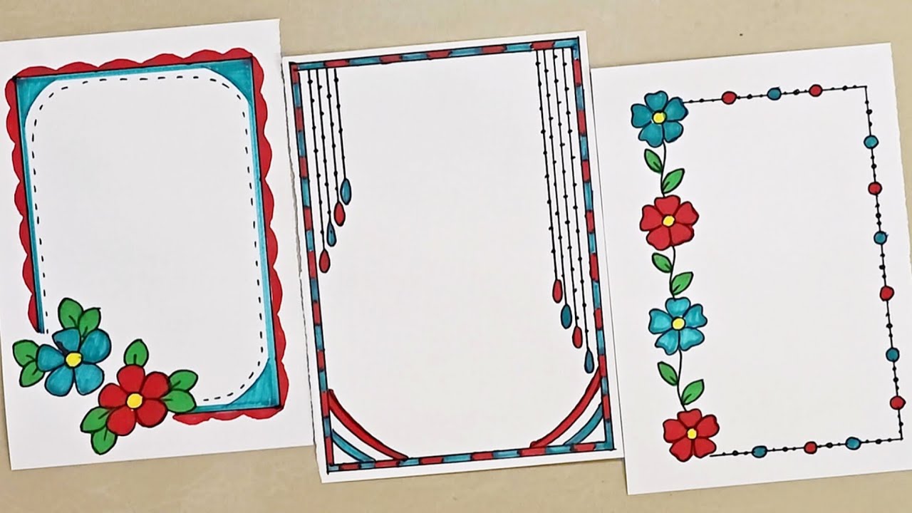 Quick and easy project work design borders|Simple project border ...