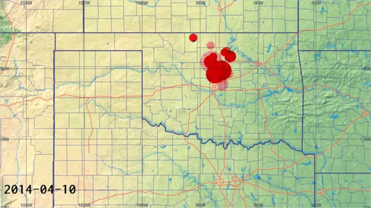 UPDATED: Oklahoma earthquake animation (Jan 2005 - Apr 2014) - YouTube