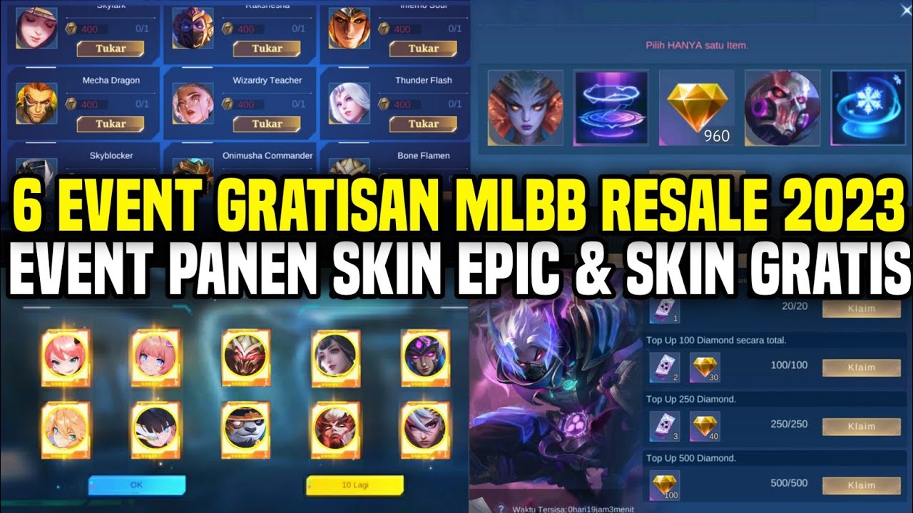 6 EVENT GRATISAN MLBB RESALE 2023 ! EVENT PROMO DIAMOND, ASPIRANTS ...