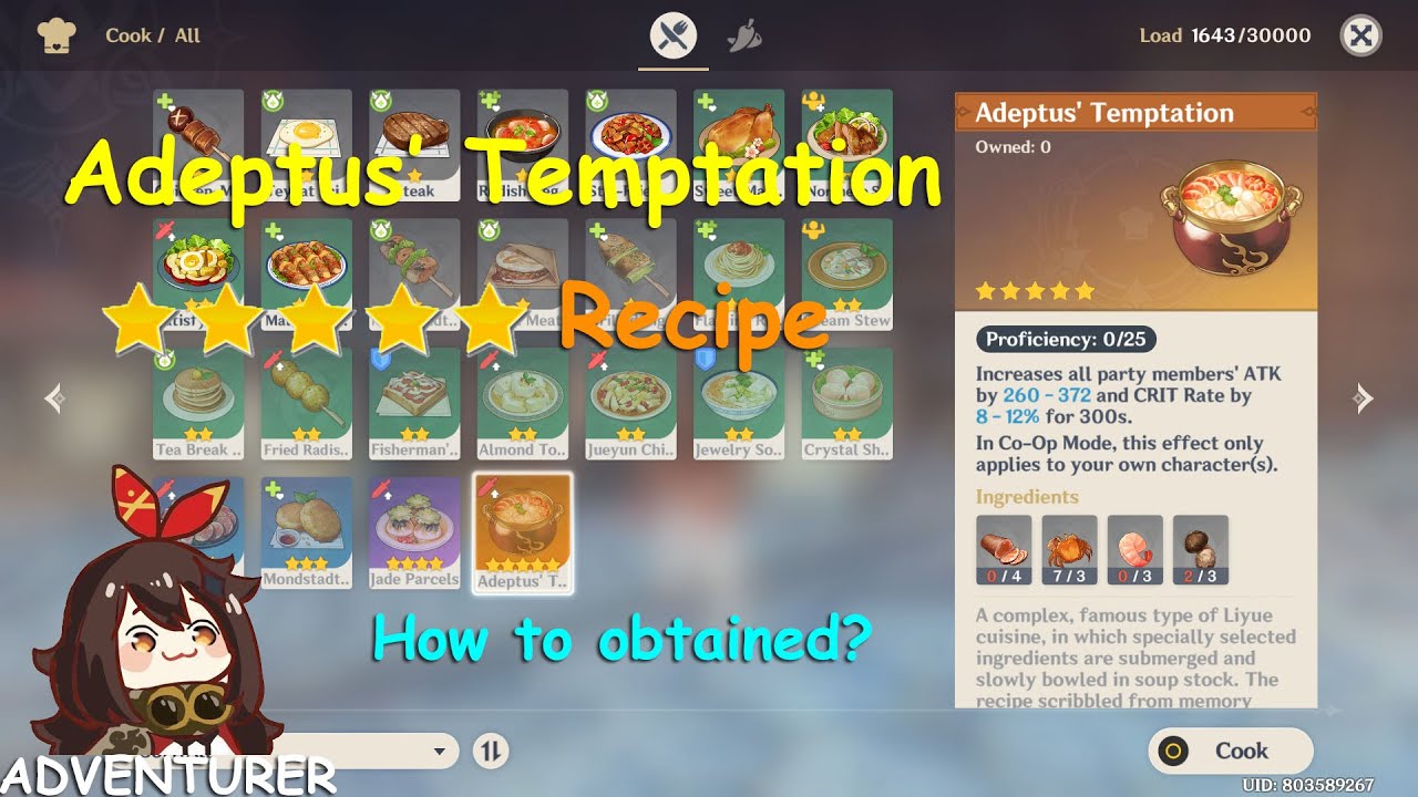 Adeptus' Temptation 5star Recipe Location Genshin Impact 2020 l ...