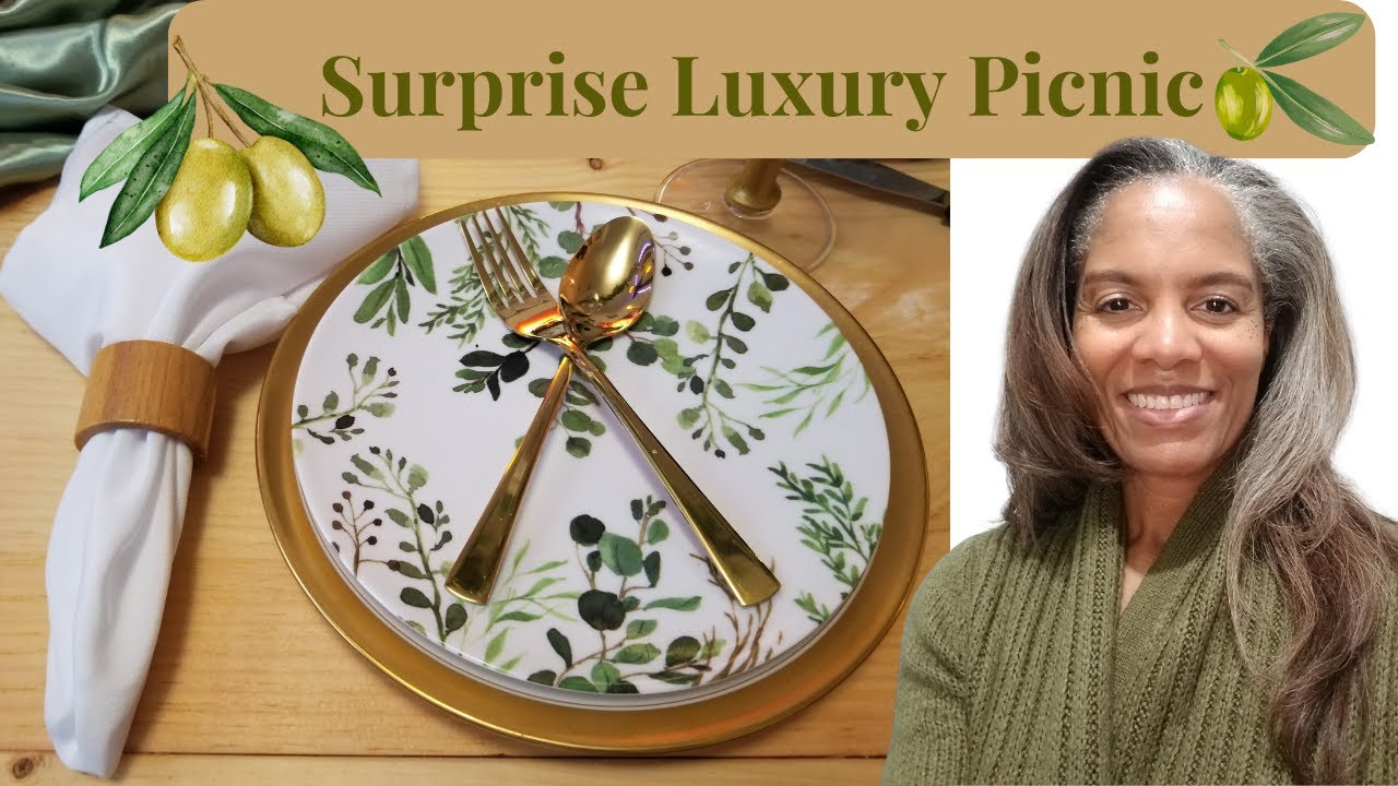 Surprise Luxury Picnic! "Olive You Very Matcha" Olive Theme - YouTube