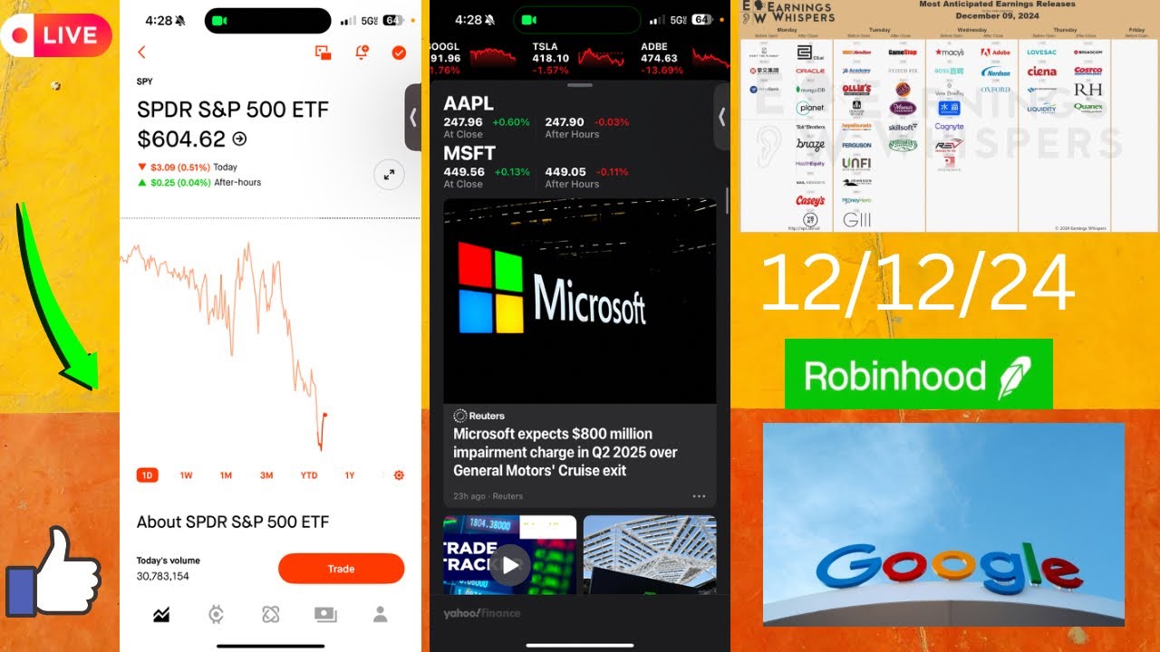 Robinhood & Webull Stock Portfolio | GOOGL Calls Ran +1,425% Profit 📈🟢 ...