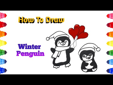 How to Draw Christmas Penguin 🐧 | Easy Drawing Step by Step - YouTube