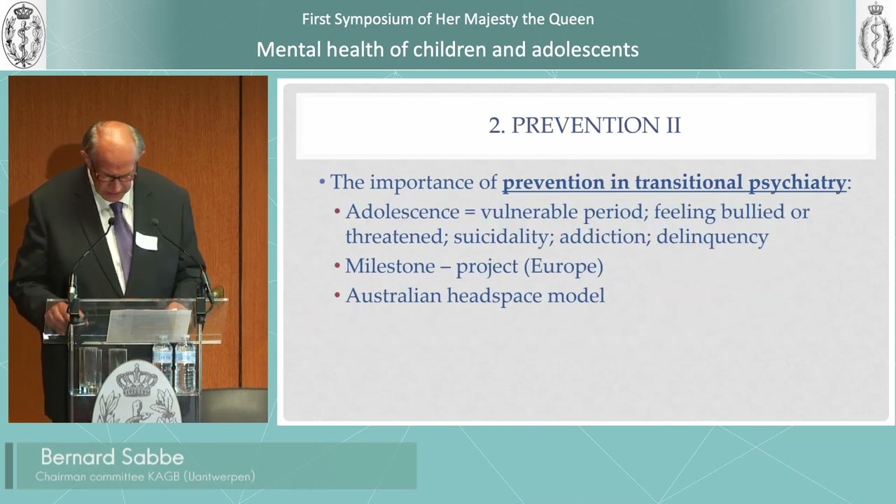 Bernard Sabbe: Presentation of the joint statement on the mental health ...