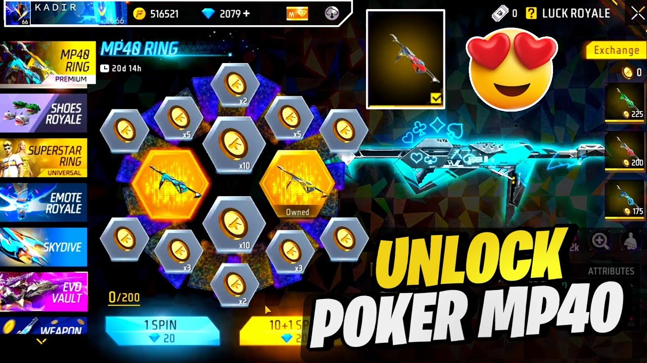 Free Fire Poker Mp40 Ring Event | Free Fire New Event Today | Poker ...