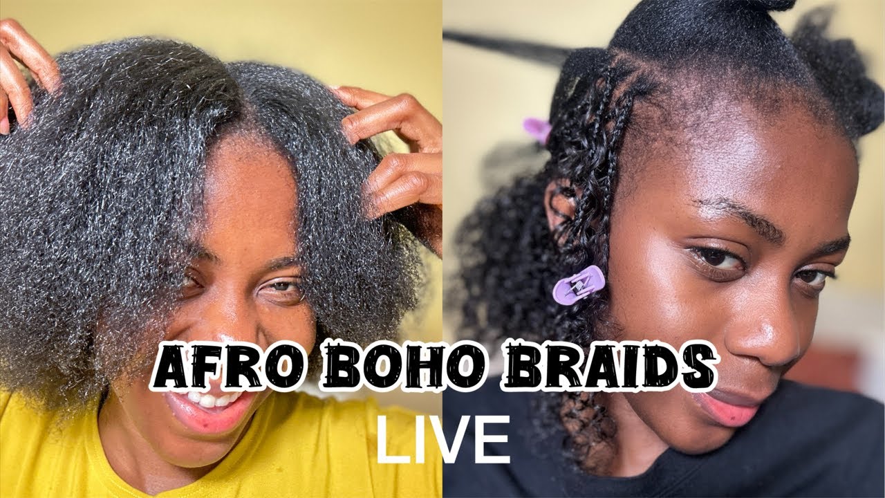 LIVE: DIY Afro Boho Braids | Step-by-Step Tutorial & Chat 💬 - YouTube