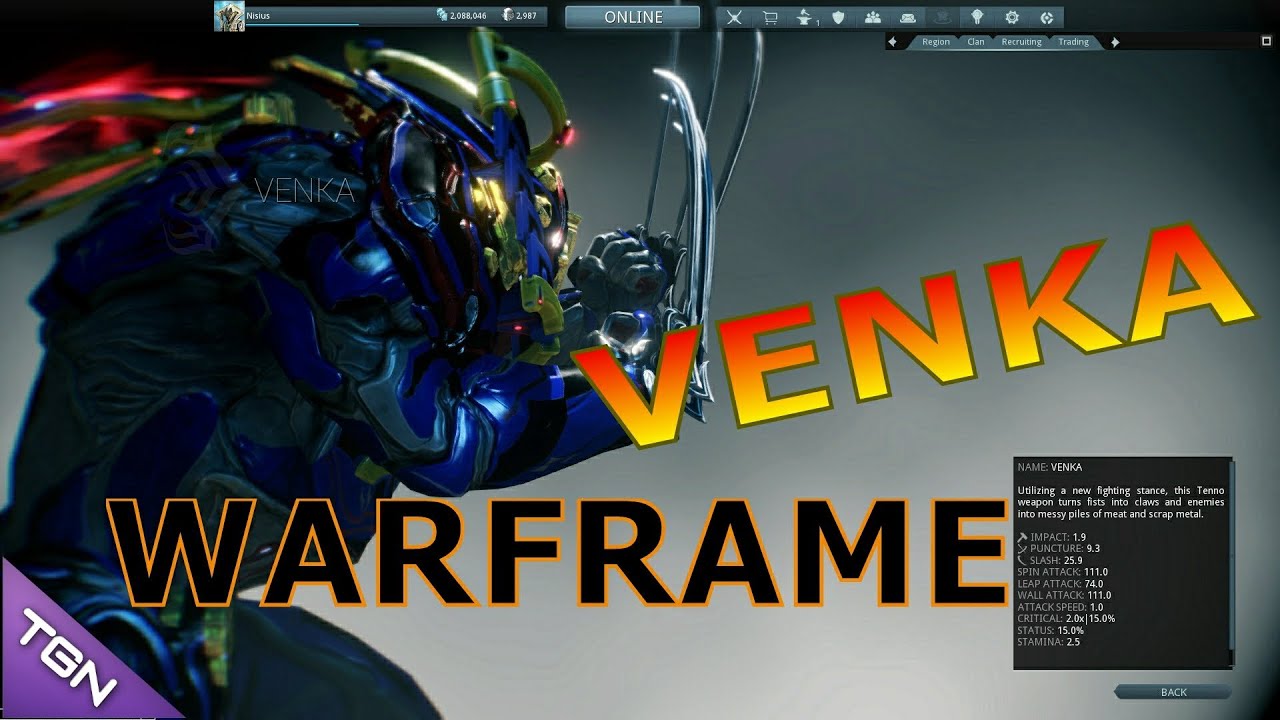WARFRAME: VENKA GAMEPLAY - YouTube