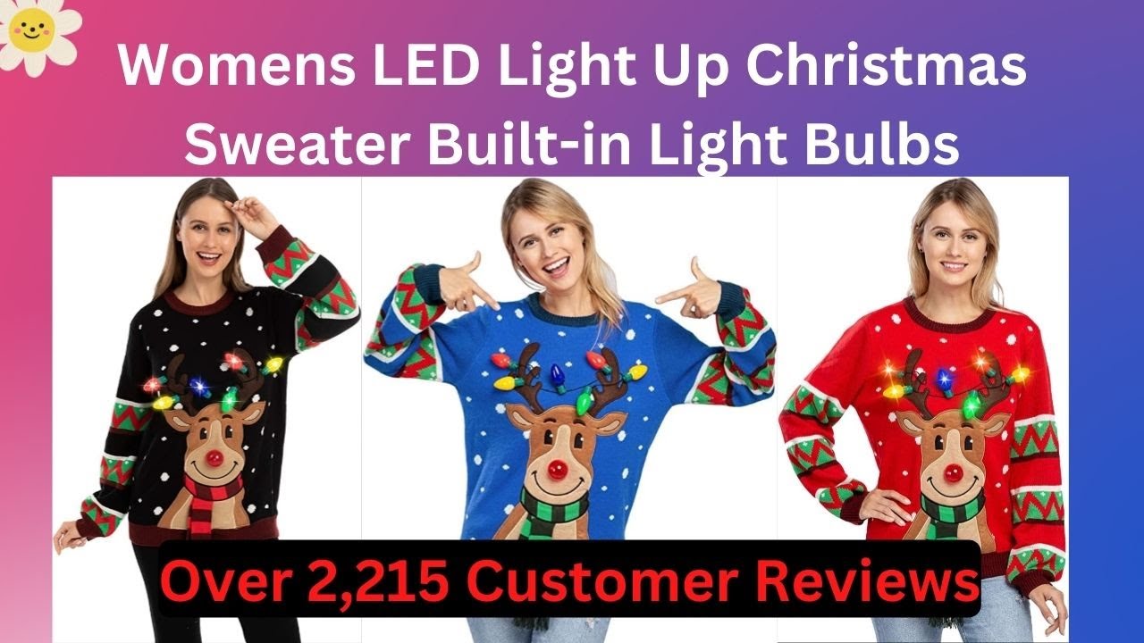 Best JOYIN Women's LED Light Up Reindeer Ugly Christmas Sweater Review ...