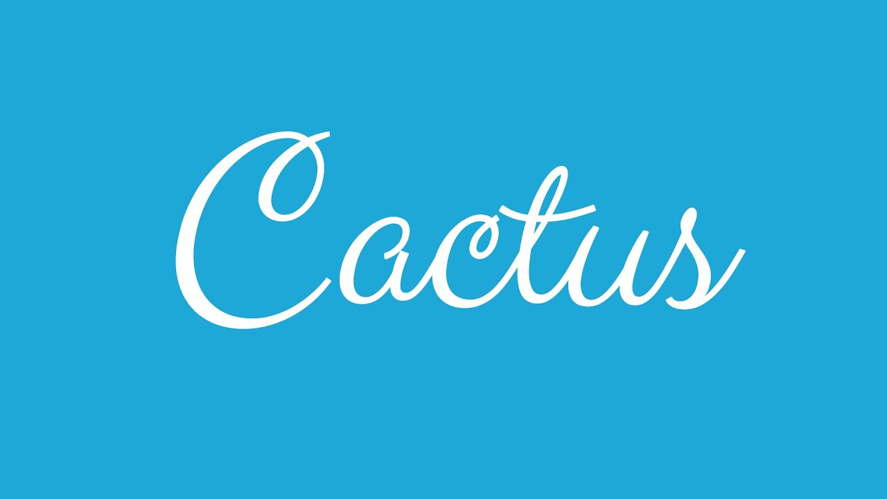 Learn how to Sign the Name Cactus Stylishly in Cursive Writing - YouTube