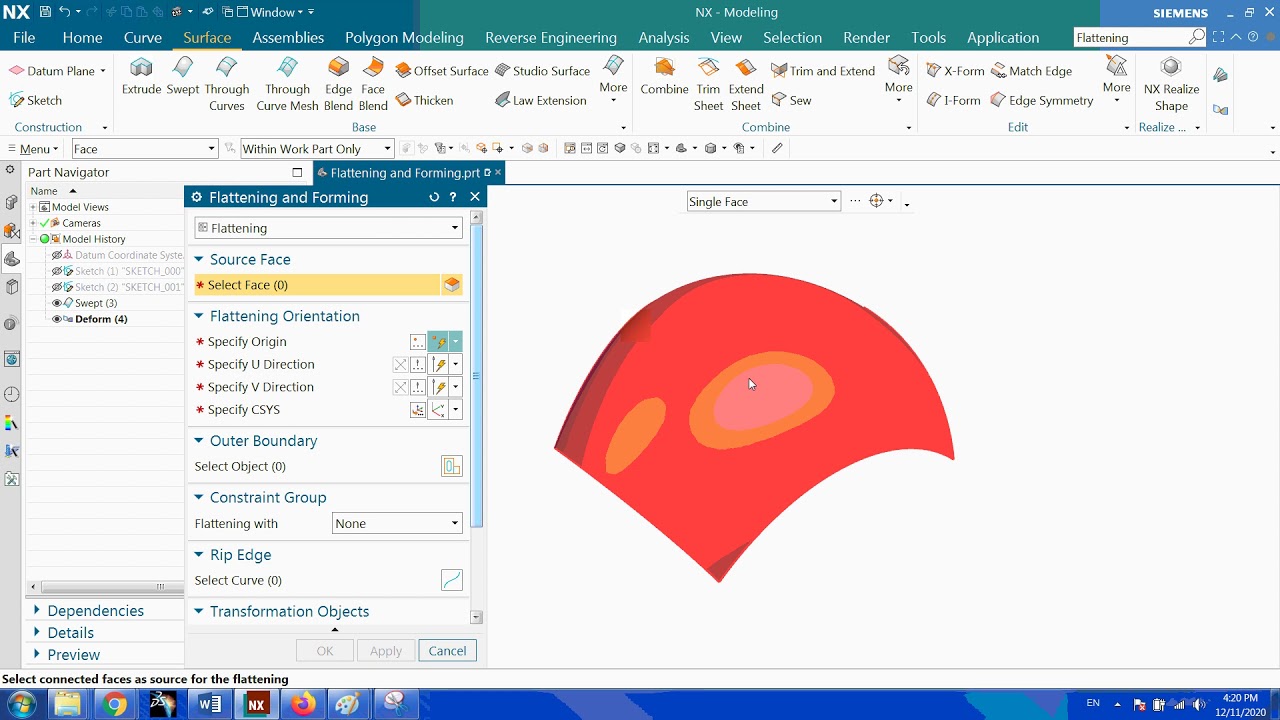 NX Flattening and Forming flat - YouTube