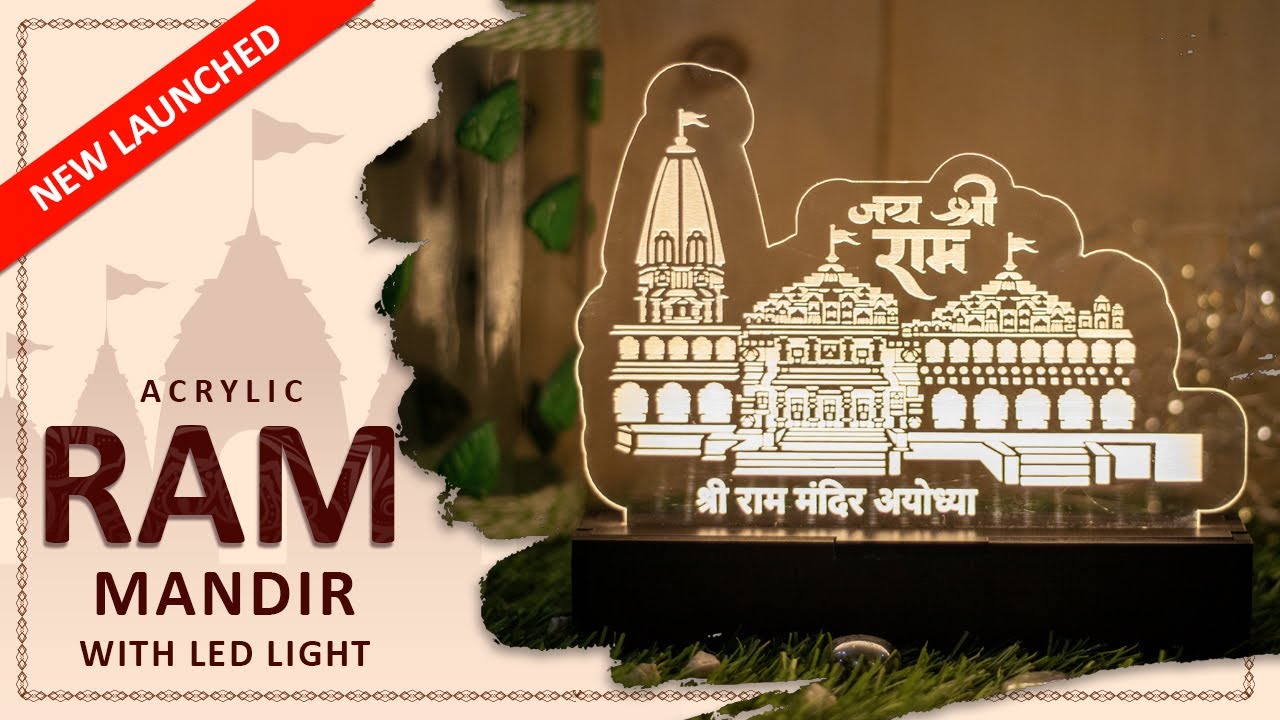 Divine Ayodhya Blessings: Ram Mandir Decor with Easy Plug-in Lights ...