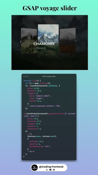 Gsap Voyage Slider Coding Javascript Programming Codingfrontend Codinglife Shorts Youtube