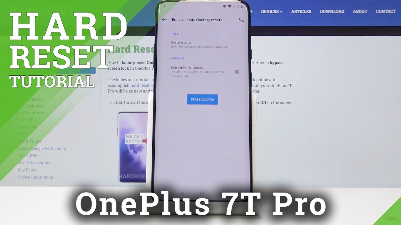 Factory Reset OnePlus 7T Pro - Wipe Data by Settings Menu - YouTube