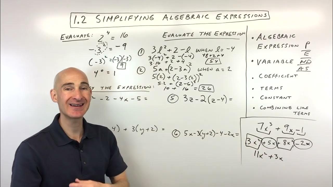 1 2 Simplifying Algebraic Expressions - YouTube
