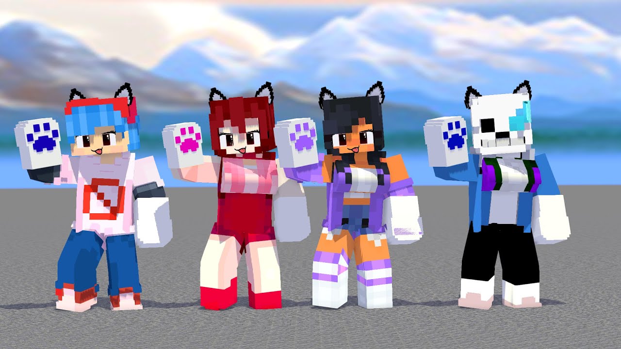 NEW SHUFFLE PAW DANCE CHALLENGE FNF BOYFRIEND GIRLFRIEND,APHMAU - MINECRAFT ANIMATION #shorts ...