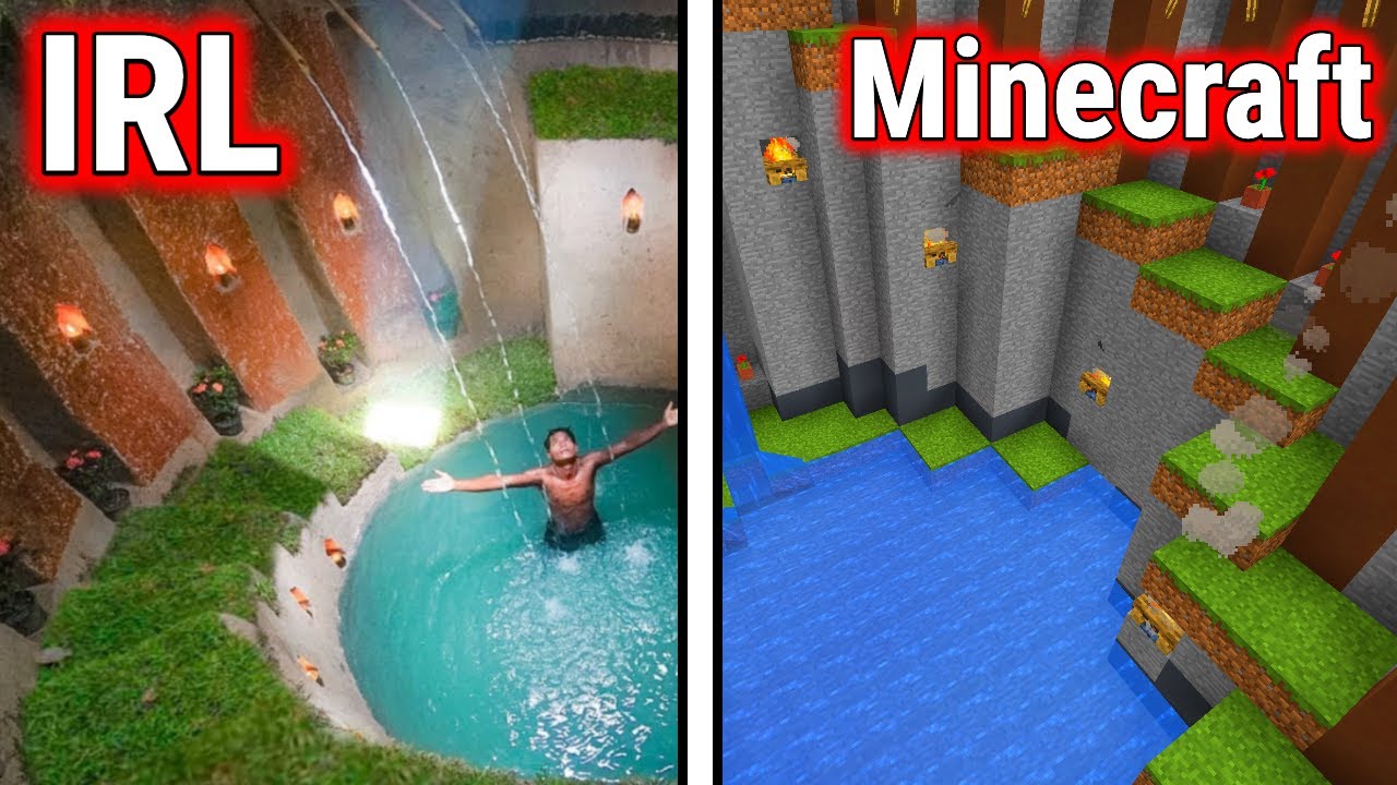I Built The Most Modern Underground Swimming Pool In Minecraft - YouTube