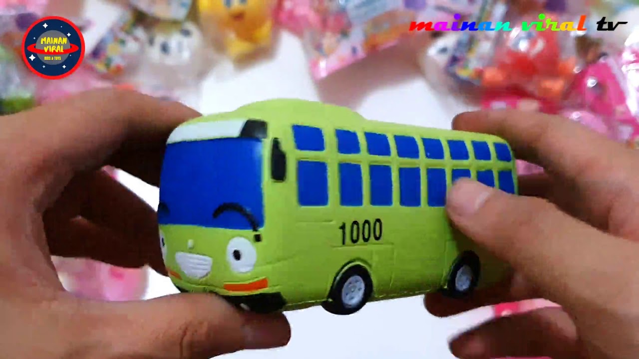 MAINAN BUS TAYO BISA DIPENCET || MAINAN TAYO SQUISHY MAINAN TAYO MERAH ...