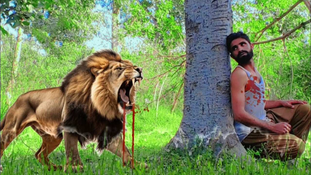 Lion Attack Man In Forest'Lion Attack in forest videos'Animals Attack ...