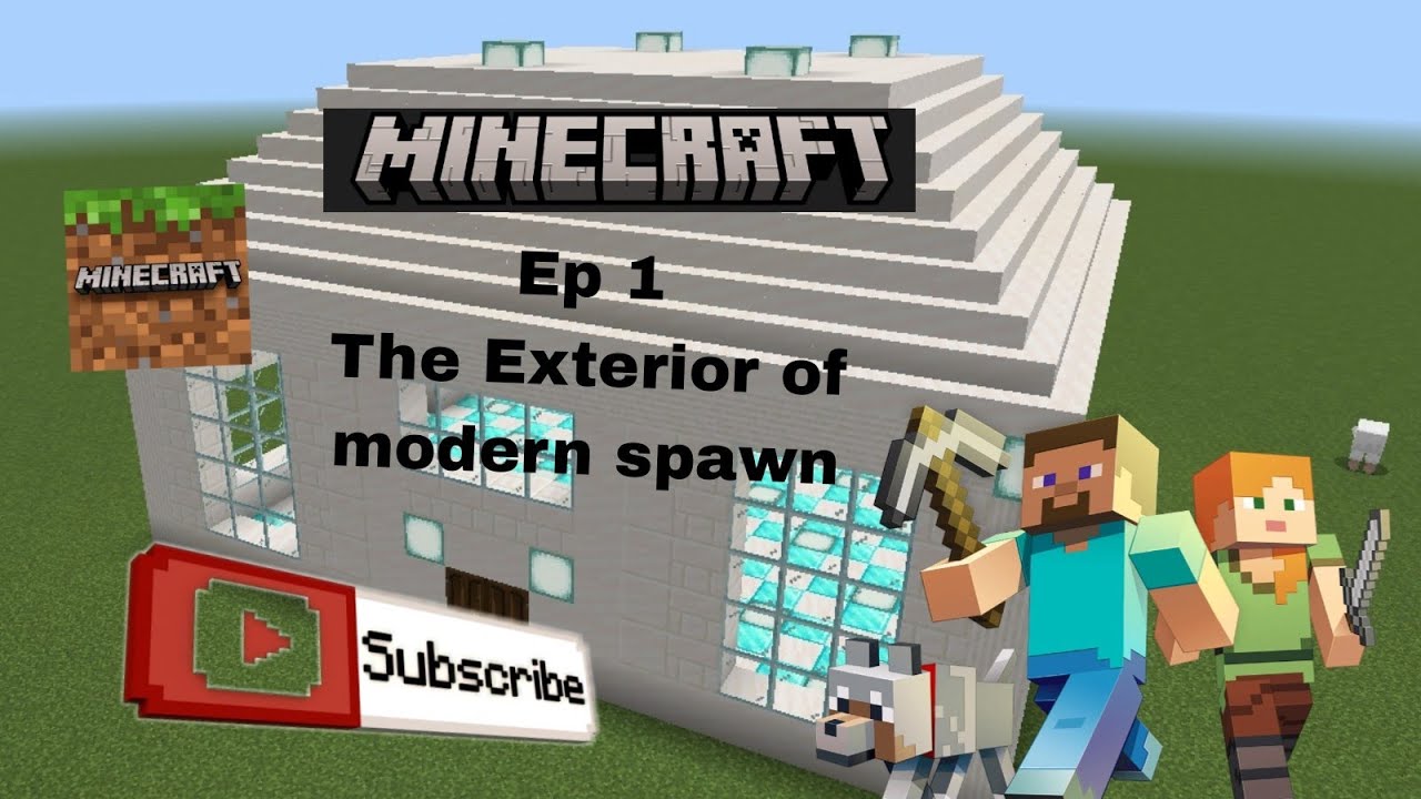 Minecraft Ep 1 ("The Exterior of Modern Spawn") Modern City - YouTube