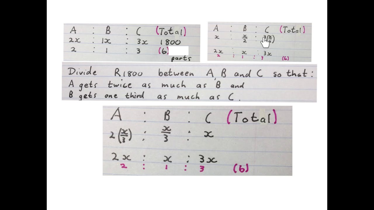 Ratios level 3 word sum (mathdou) Grade 8 and older - YouTube