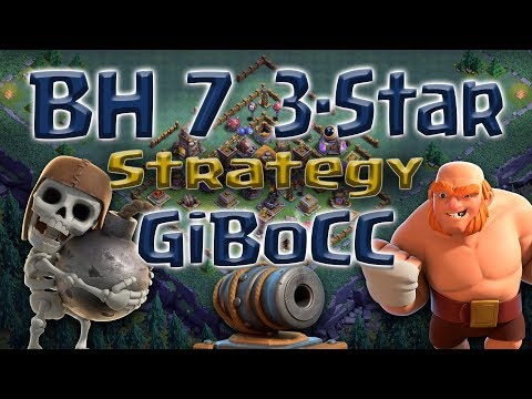 Clash of Clans - BH7 3-star attack strategy GiBoCC (Giants, Bombers, Cannon Carts)